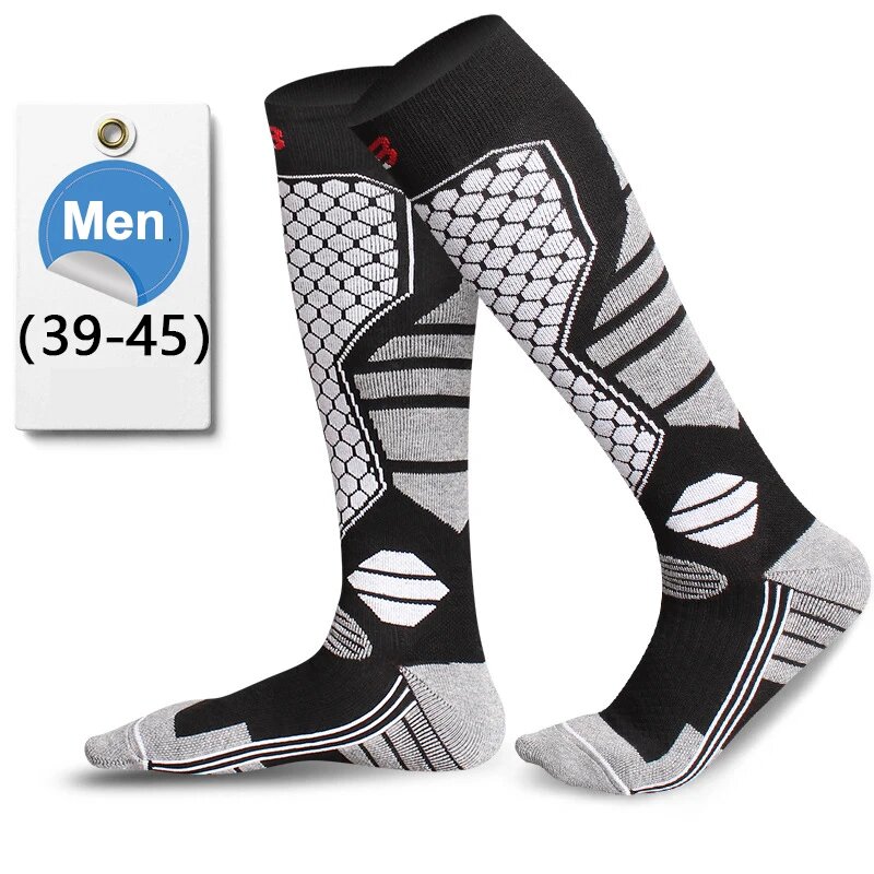 Мужские лыжные носки GTUBIKE, черные, 39-45