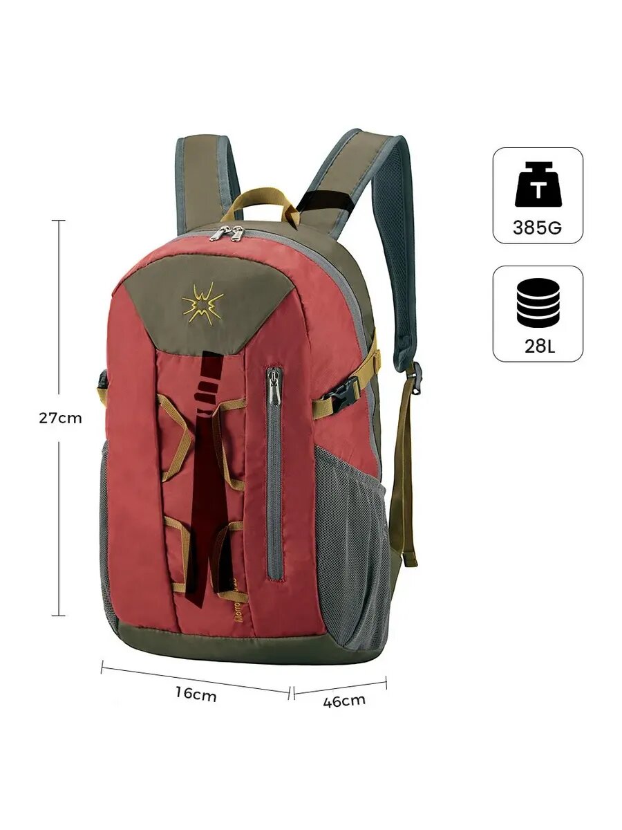 Рюкзак B0381 CASUAL BACKPACK, красный-коричневый