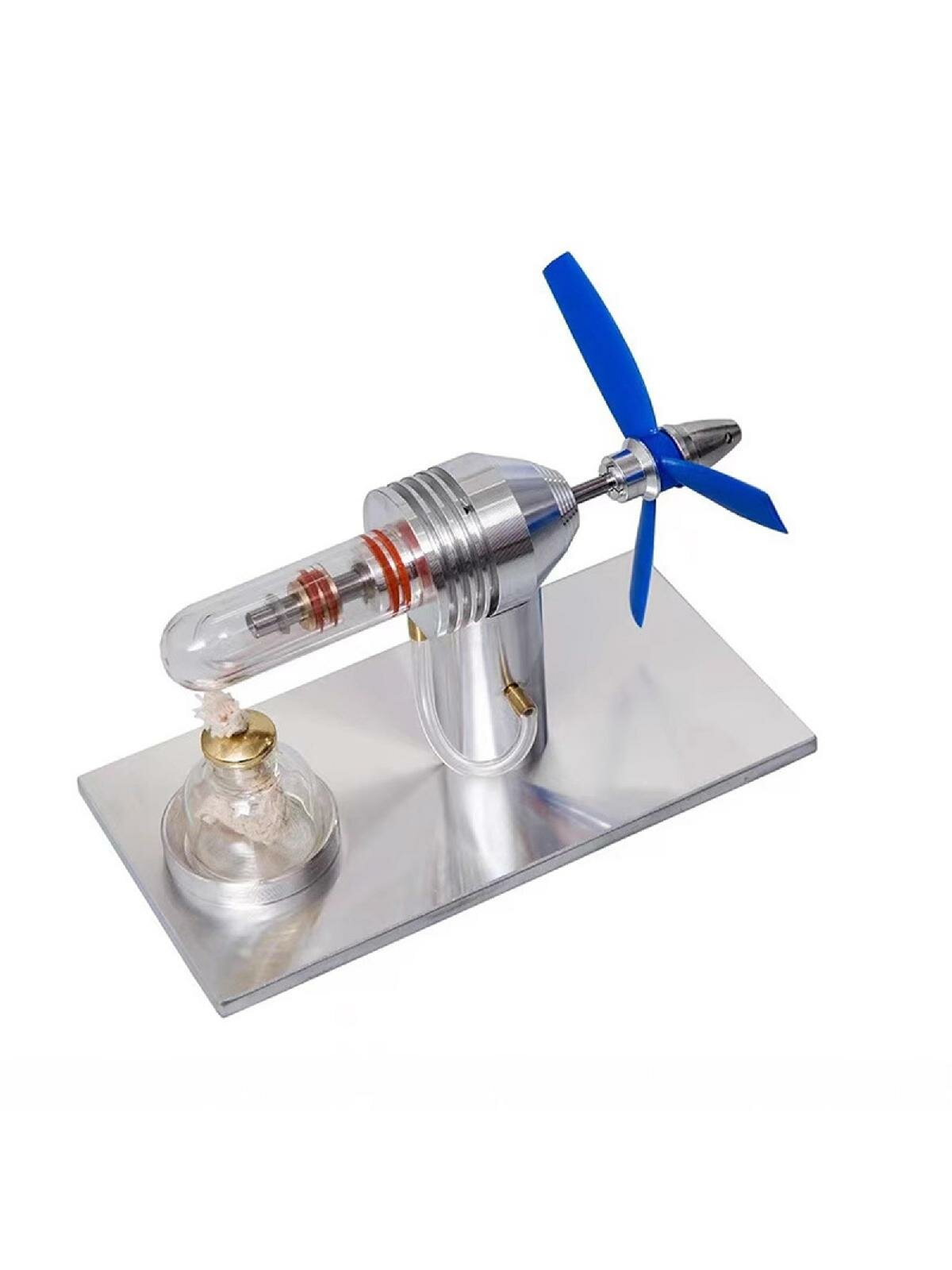 Научно-популярная модель физического эксперимента Sterling engine (случайный цвет)