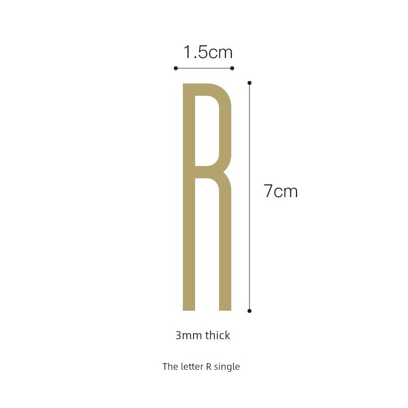 Латунные наклейки на стену с английским алфавитом, металлические украшения для стен, медные наклейки на дверь с