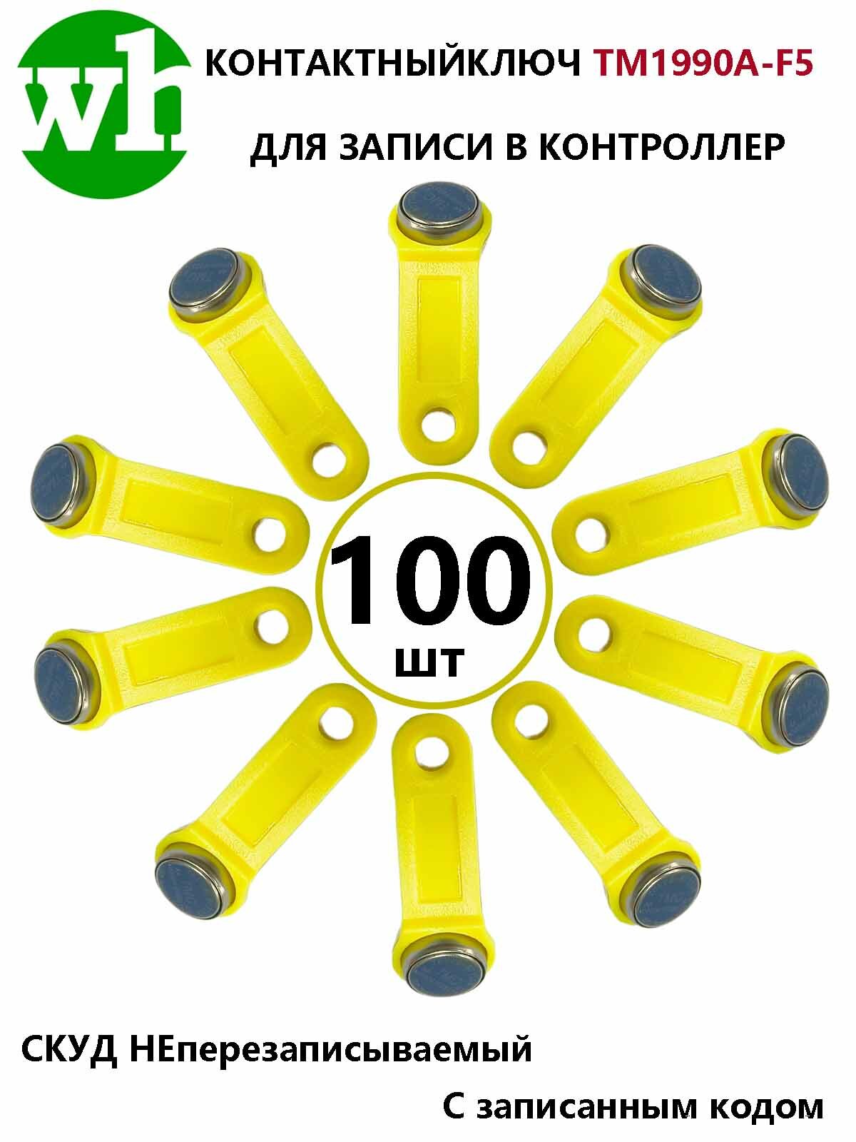 Электронный ключ для домофона TM 1990A-F5/ DS 1990A Touch Memory, c записанным кодом Для СКУД, охранно-пожарных систем