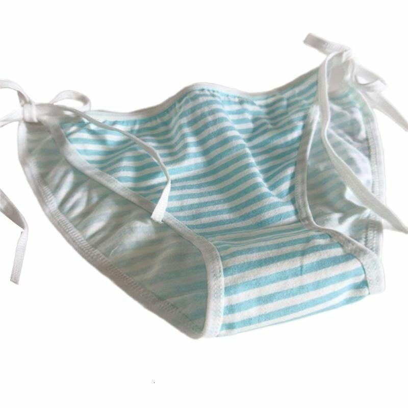 Полосатые бикини-трусики в стиле аниме, Синий