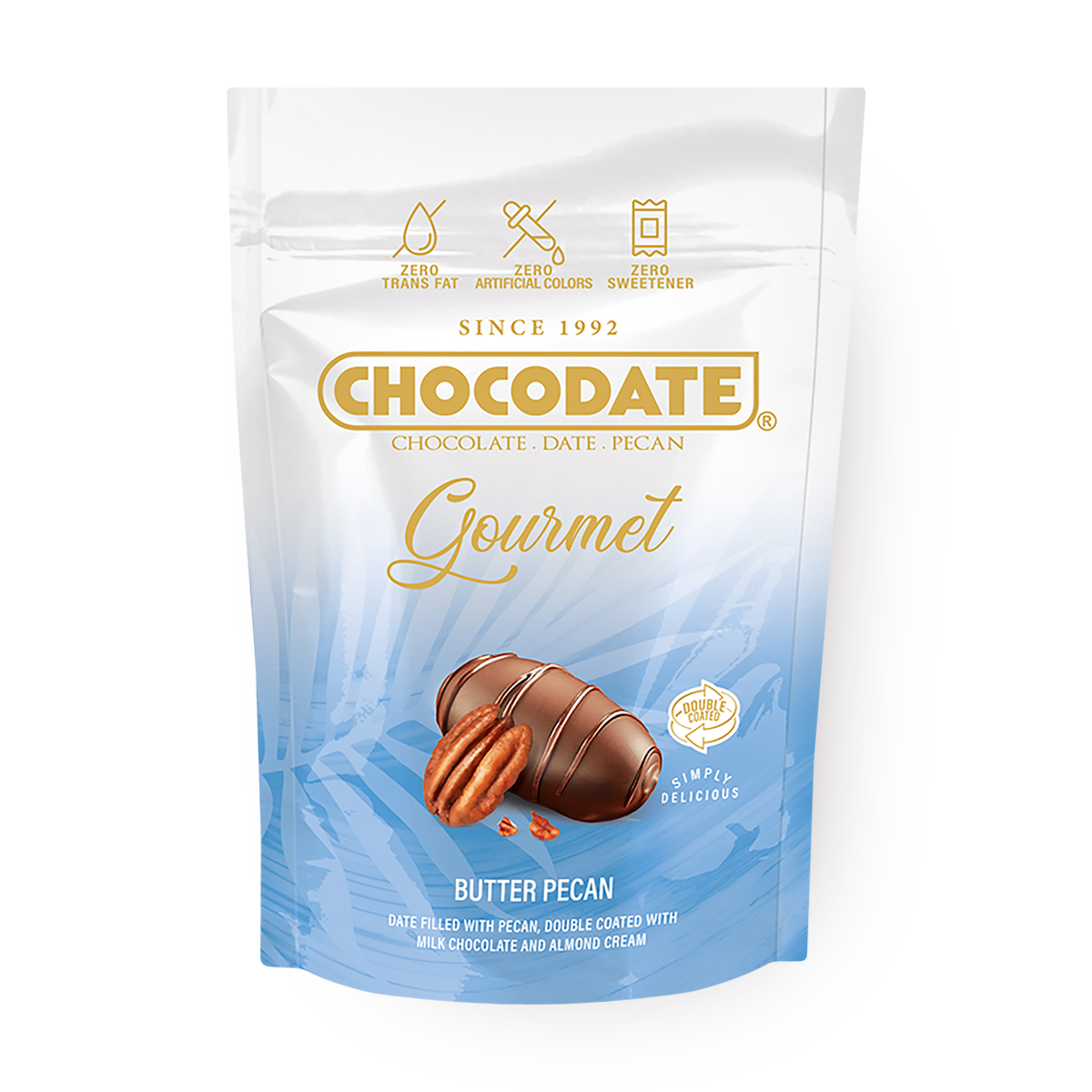 Финики Chocodate Gourmet с орехом пекан и миндальным кремом в молочном шоколаде