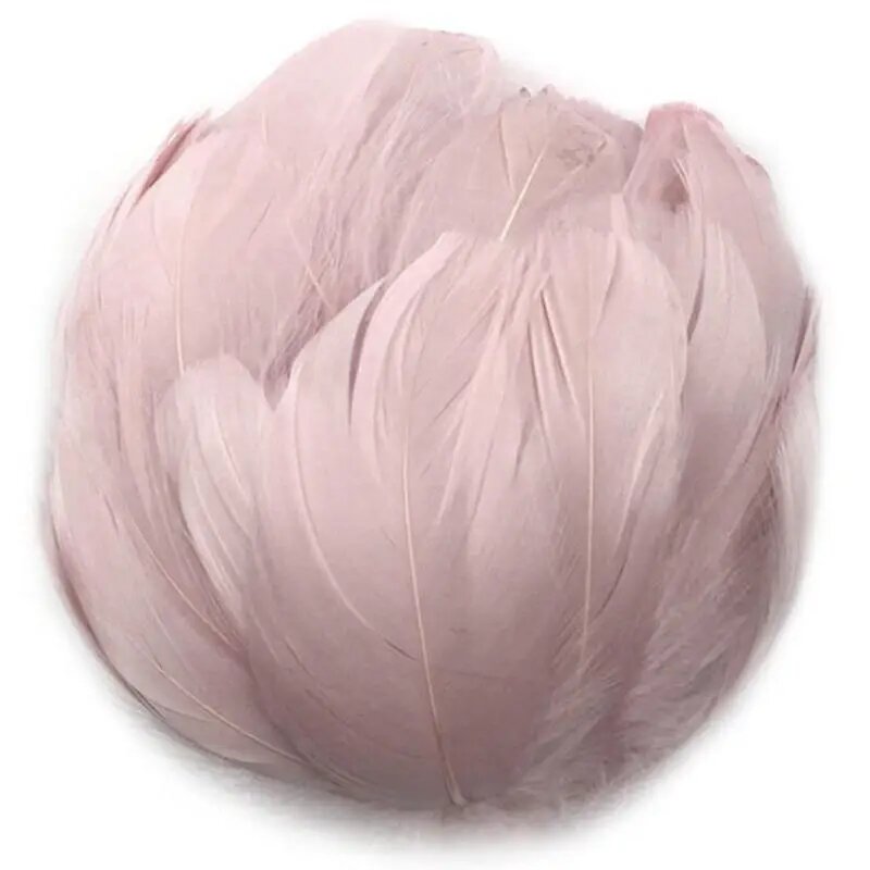 Розовые гусиные перья 8-12 см, 100 шт, Dusty Pink