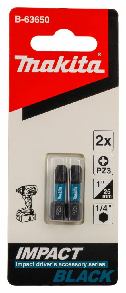 Насадка PZ3, 25 мм, C-form, 2 шт Impact Black Makita B-63650