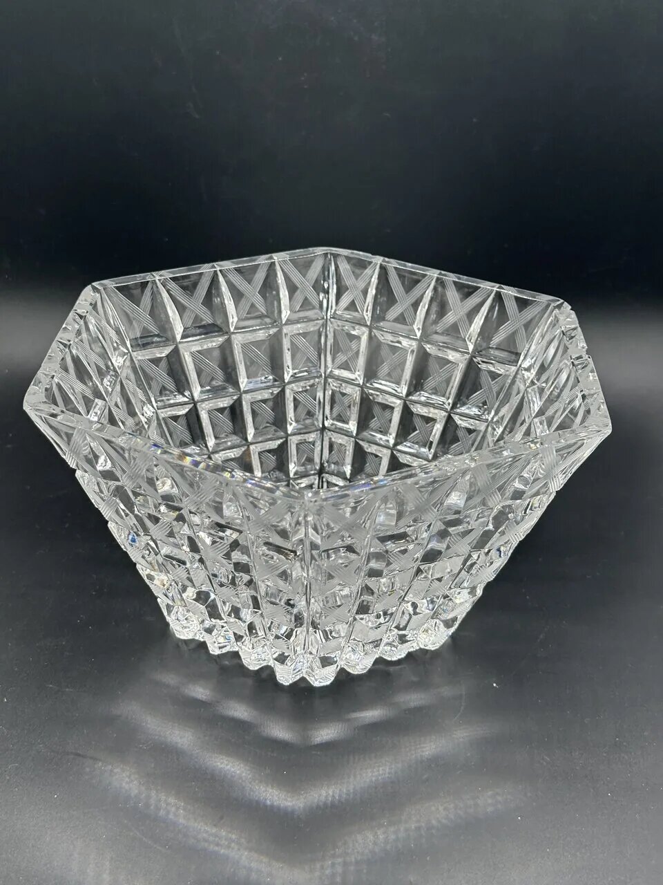 Хрустальная Конфетница ссср 1970 годы винтажная стильная