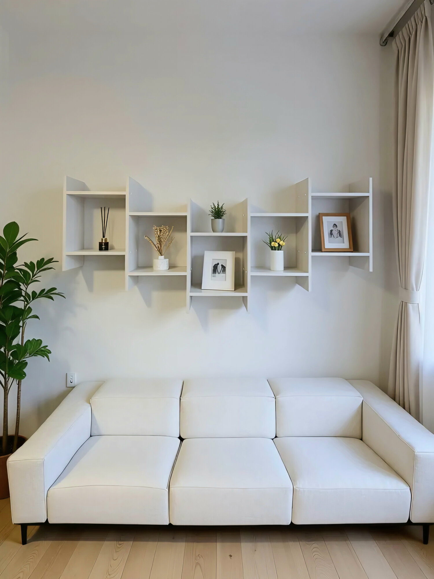 Полка настенная 9 Ясень анкор белый