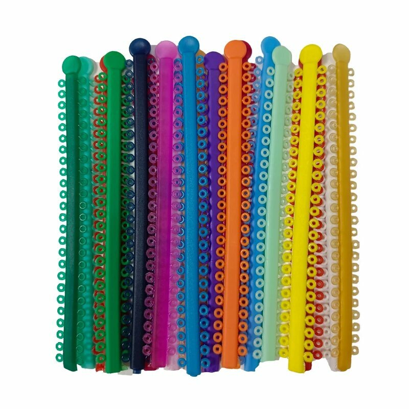 Эластичные лигатурные резинки PIORPOY, 1000 шт./20 стиков, для брекетов и ортодонтического лечения, разные цвета