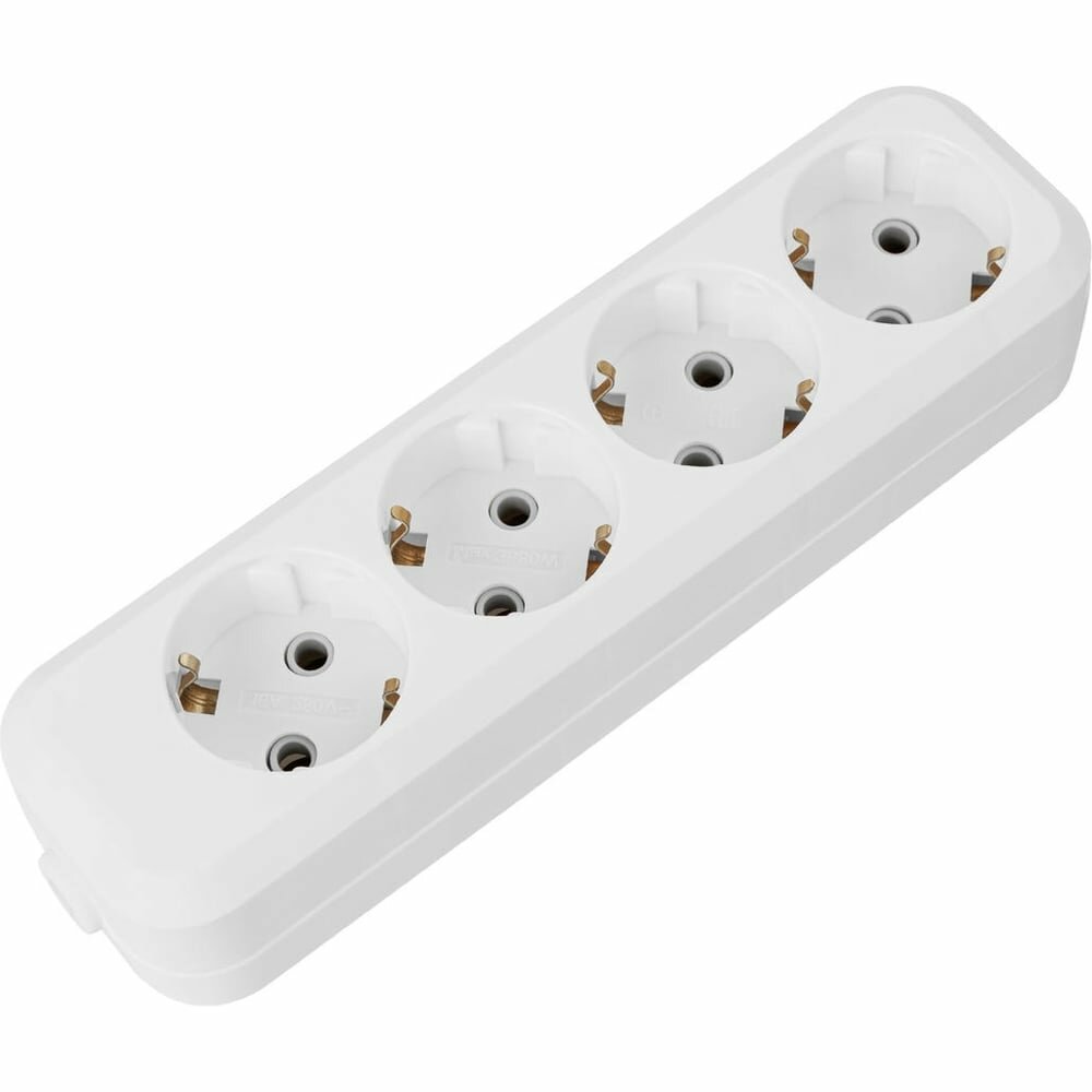 Розеточная колодка TDM ELECTRIC 4 гнезда 2П+3 16А 250В белая серии Народная