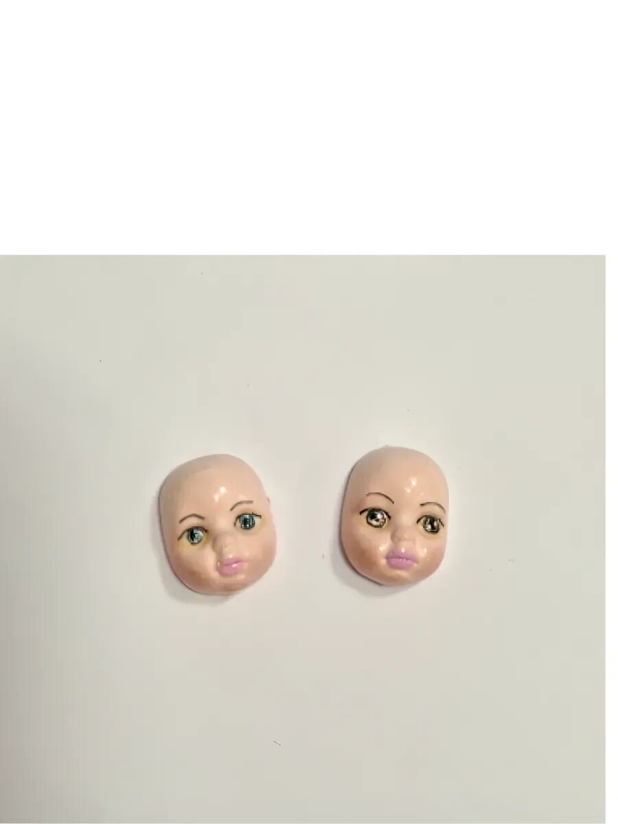 Набор раскрашенных лиц 2 шт для ватных игрушек