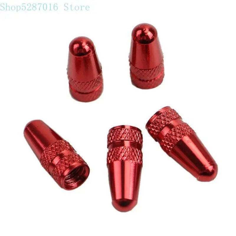 5 шт, колпачки для ниппелей Presta, алюминий, Red