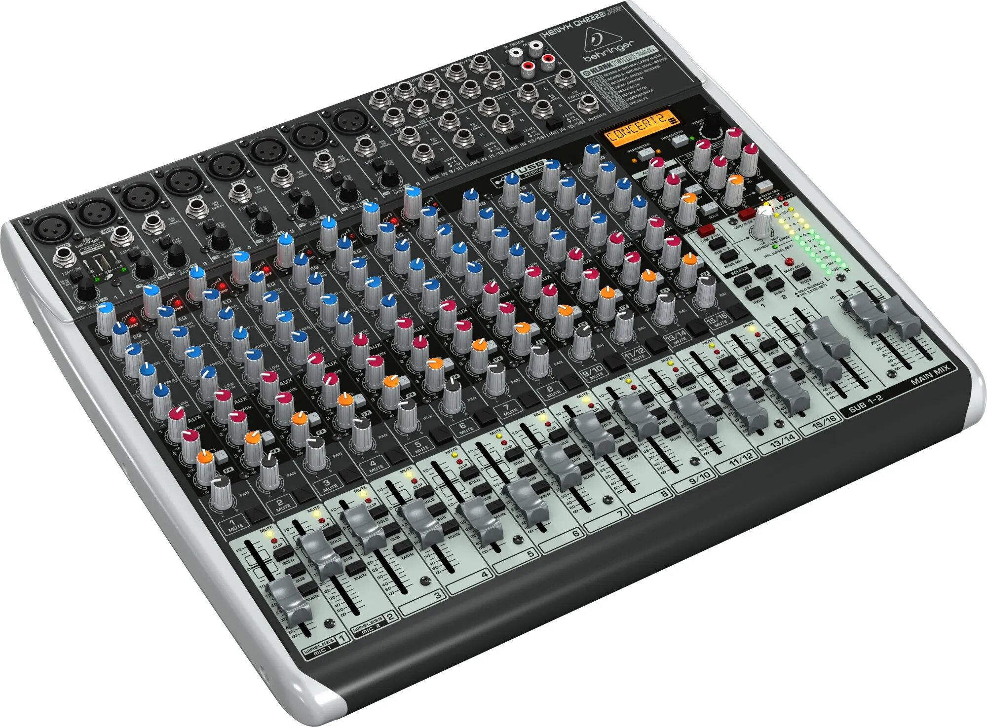 Микшерный пульт Behringer Xenyx QX2222USB, 16 каналов, компрессор, эквалайзер