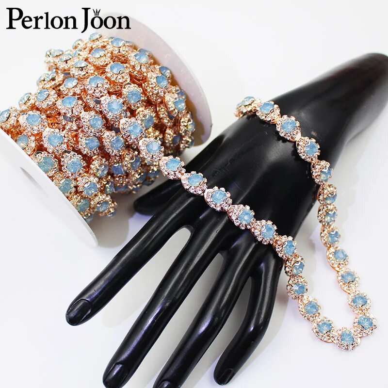 Стразы бирюзовые Perlon Joon, Jelly blue