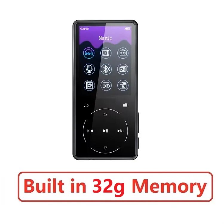 RUIZU D16 металлический MP3-плеер 8/16 ГБ black 32G