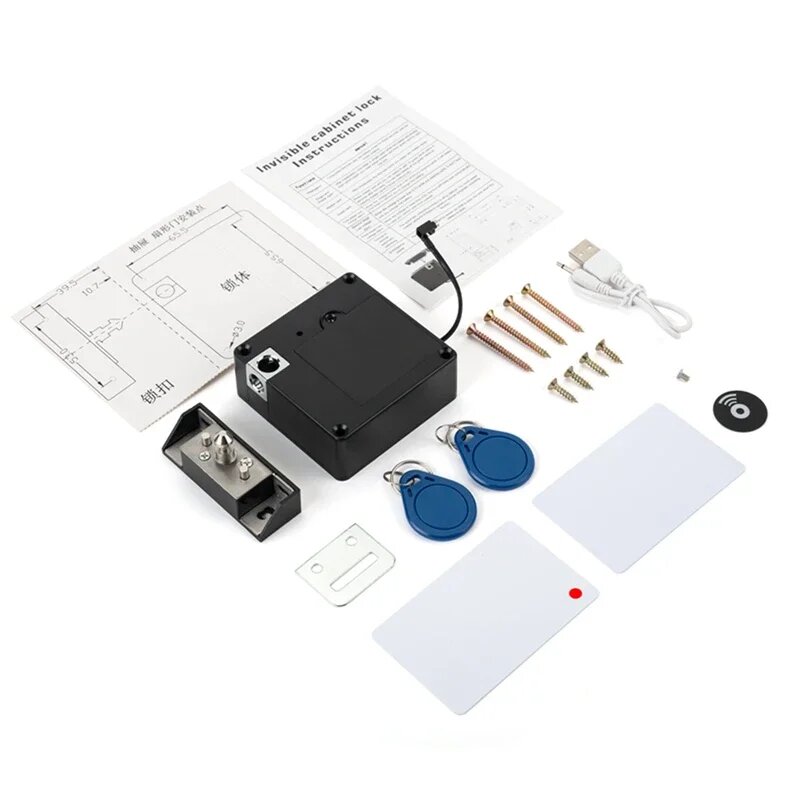 Электронный RFID-замок Для Умных Ящиков И Скрытых Деревянных Дверей, «сделай Сам», С Дополнительным Кабелем Питания