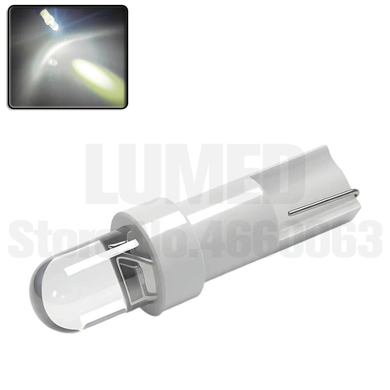 10 шт, Автомобильные светодиодные лампы T5 для приборной панели, 12 В белый