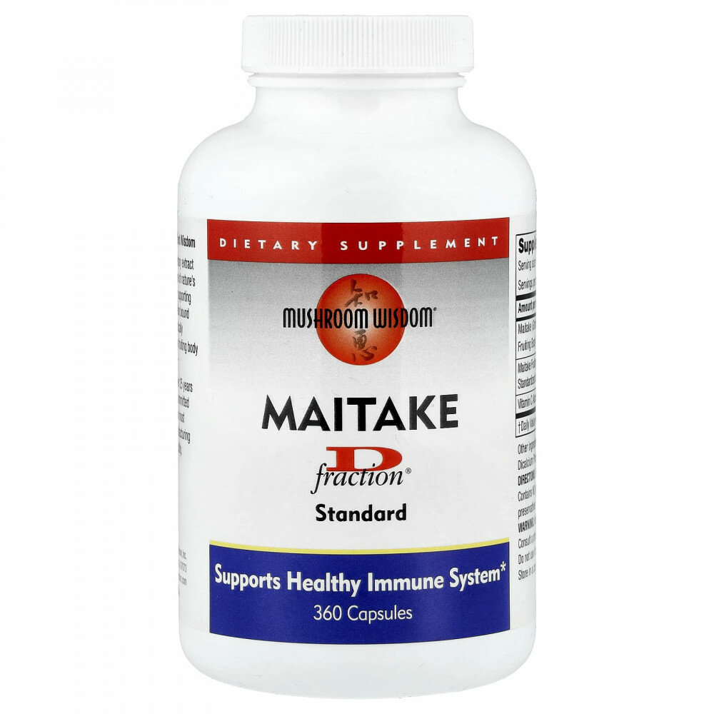 Mushroom Wisdom, Maiake D-Frction®, обычный, 360 капсул