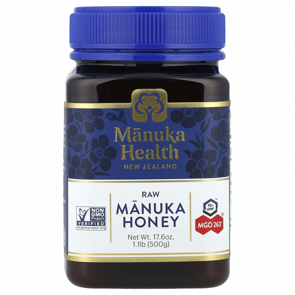 Manuka Health, Необработанный мед манука, UMF 10+, MGO 263+, 500 г (17,6 унции)