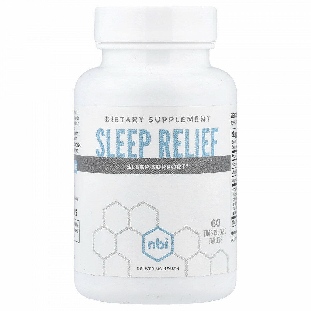NBI, Sleep Relief, средство для улучшения сна, 60 таблеток постепенного высвобождения
