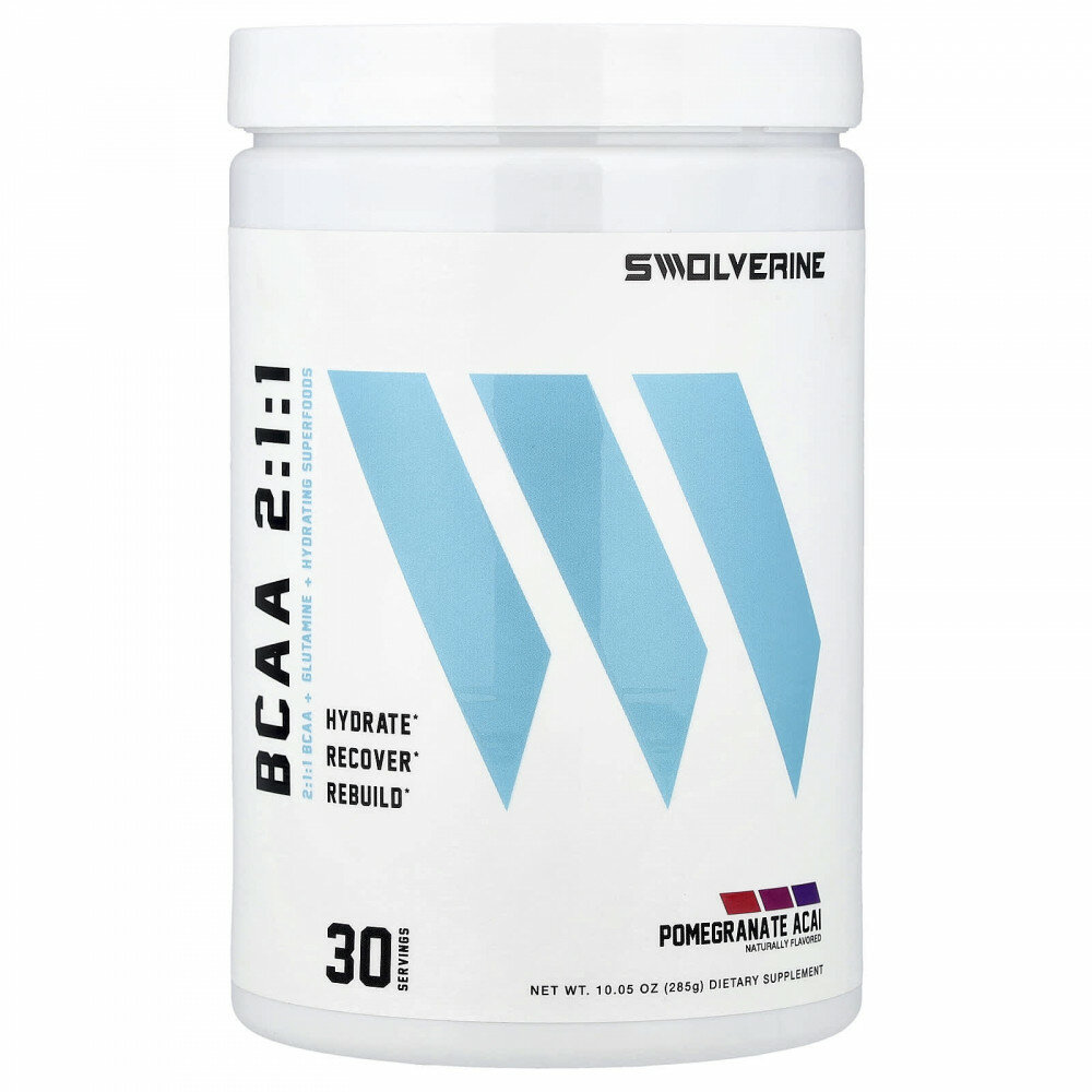 Swolverine, BCAA 2:1:1, гранат и асаи, 285 г (10,05 унции)