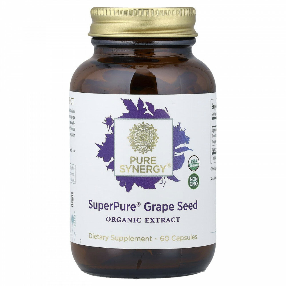 Pure Synergy, SuperPure®, виноградная косточка, 60 капсул