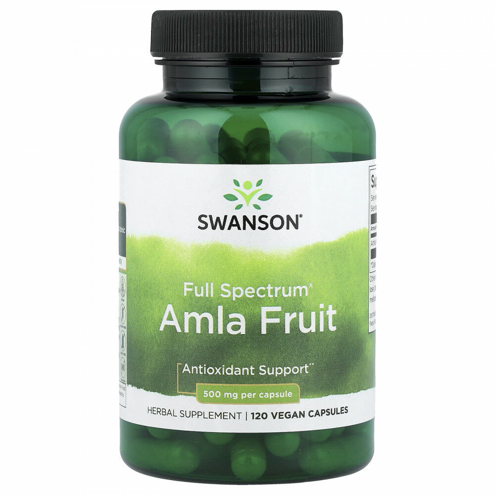 Swanson, Full Spectrum®, плоды амлы, 120 веганских капсул (250 мг в 1 капсуле)