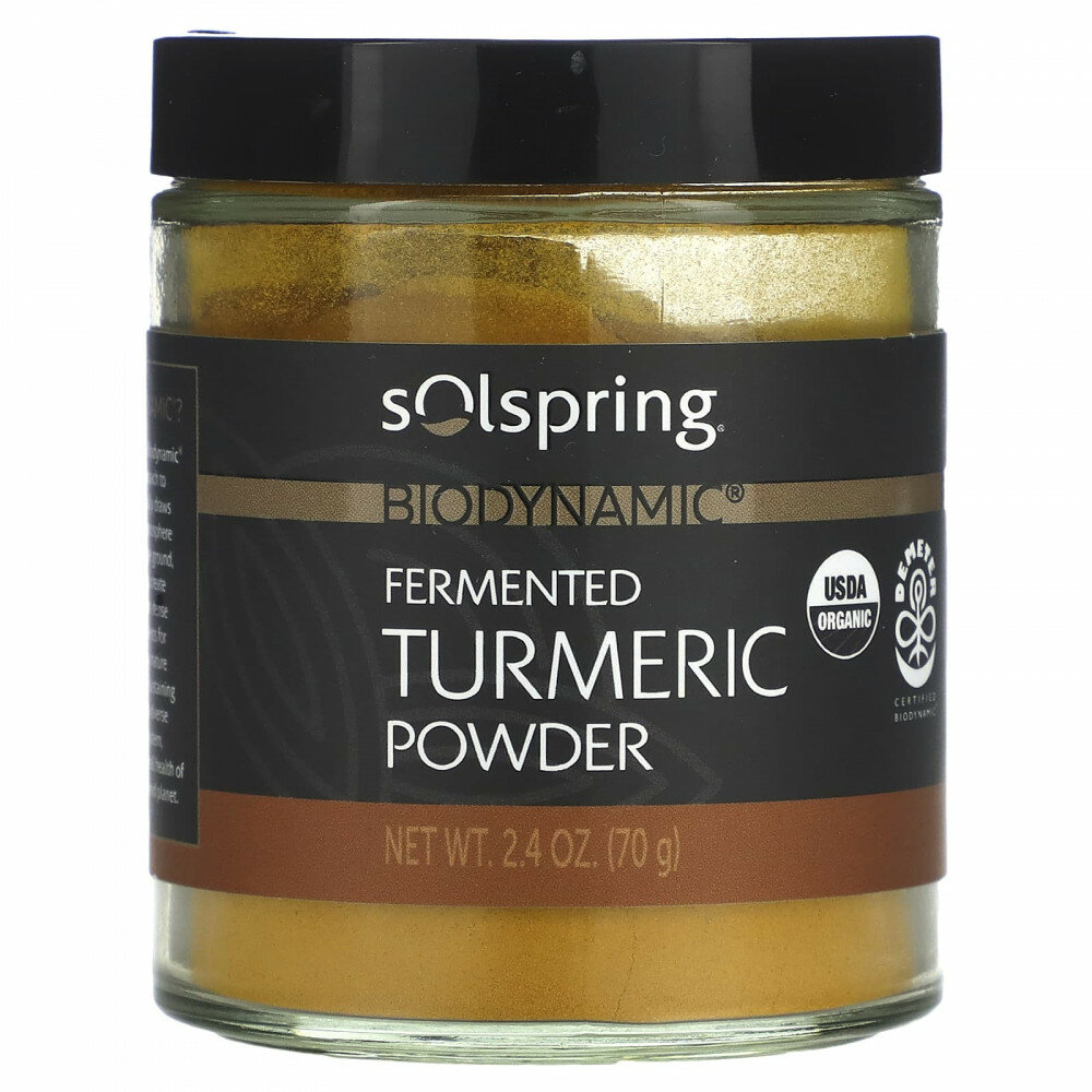 Dr. Mercola, Solspring®, Biodynamic®, порошок из ферментированной куркумы, 70 г (2,4 унции)