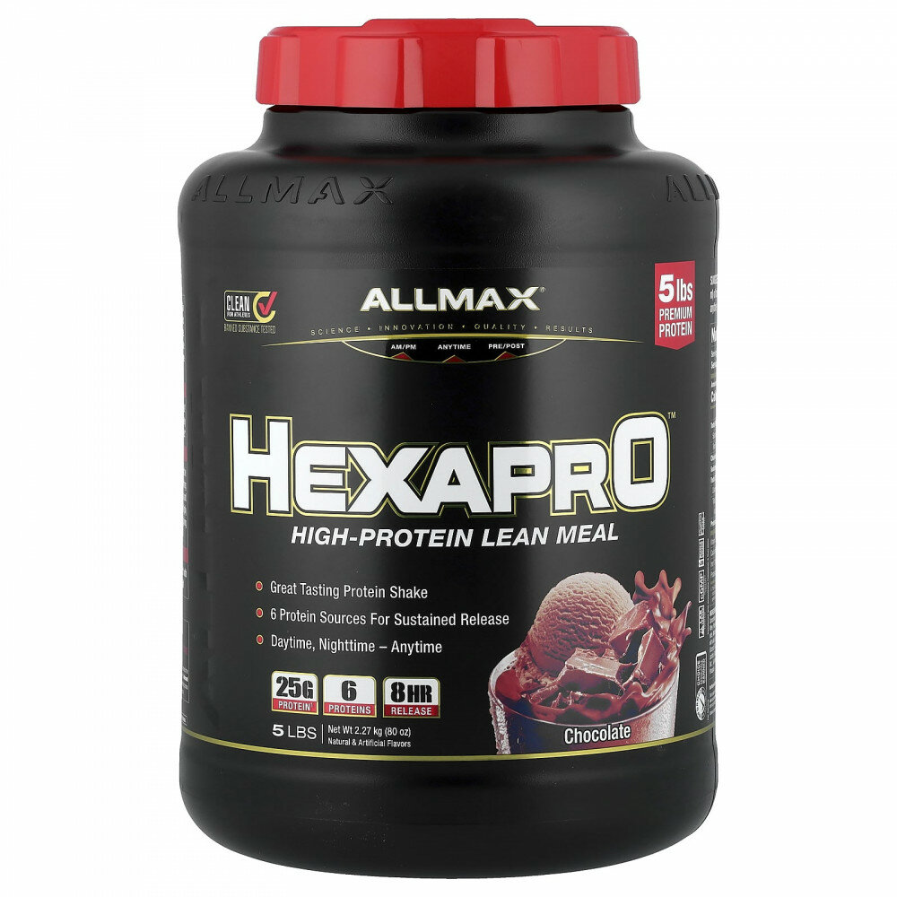 ALLMAX, Hexapro™, высокопротеиновая нежирная мука, со вкусом шоколада, 2,27 кг (5 фунтов)