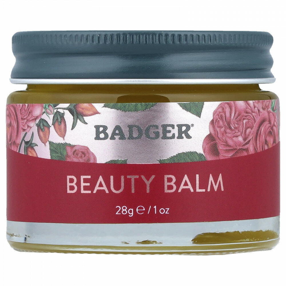 Badger, ультранасыщенный бальзам для красоты + шиповник, роза, 28 г (1 унция)