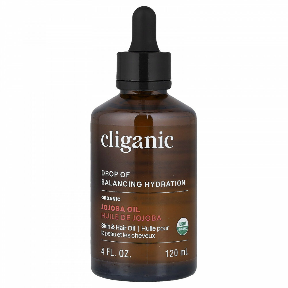 Cliganic, органическое масло жожоба, для жирной и комбинированной кожи, 120 мл (4 жидк. унции)