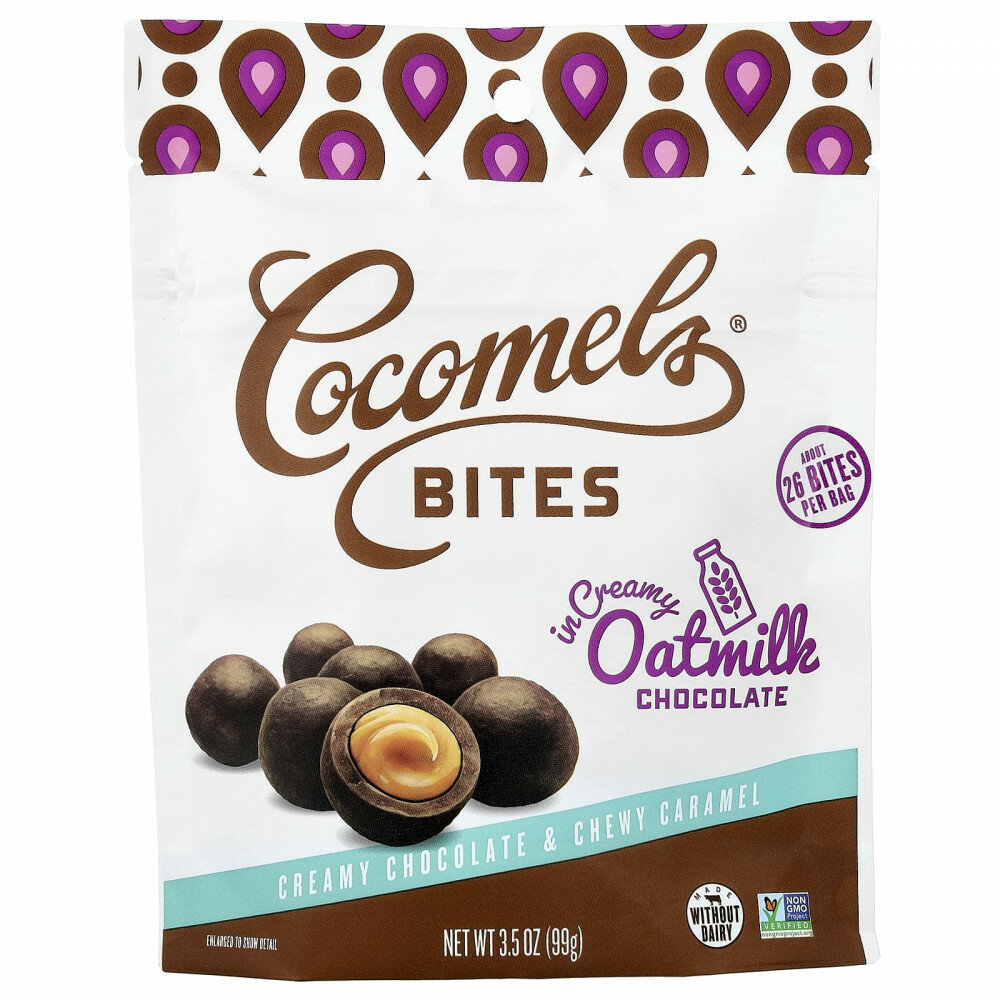 Cocomels, Bites, сливочный шоколад и жевательная карамель, 99 г (3,5 унции)