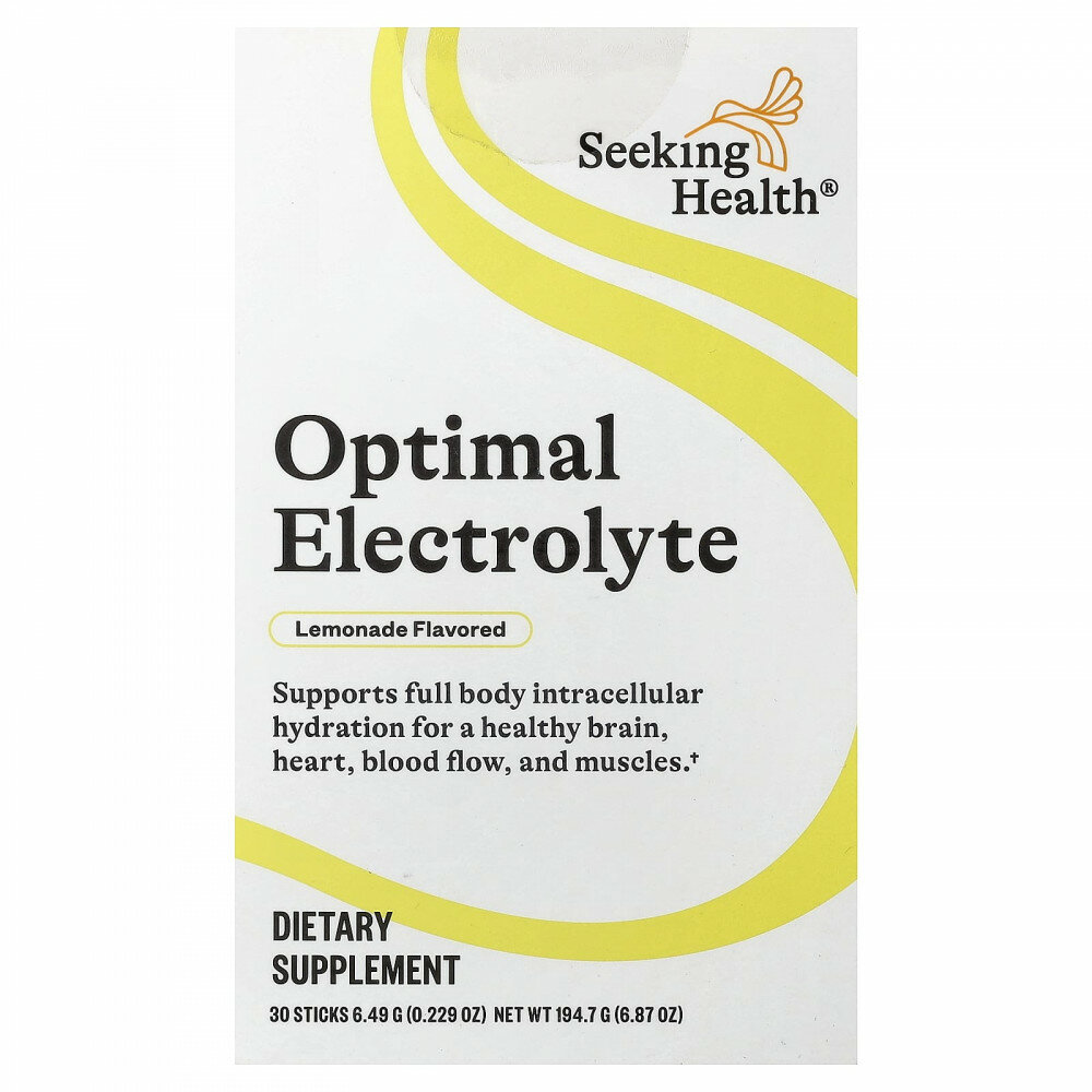 Seeking Health, Optimal Electrolyte, со вкусом лимонада, 30 пакетиков по 6,49 г (0,229 унции)