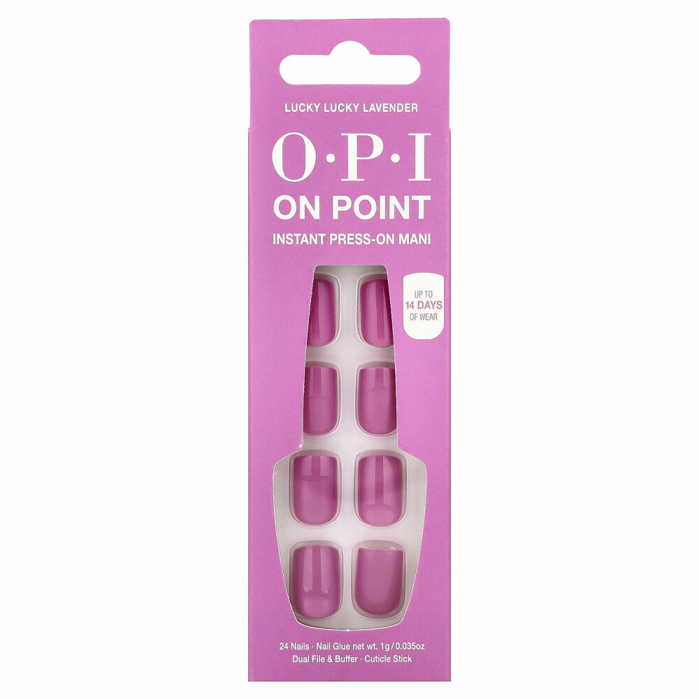 OPI, On Point, мгновенное нанесение, для макияжа, короткая, лаванда, набор из 27 предметов