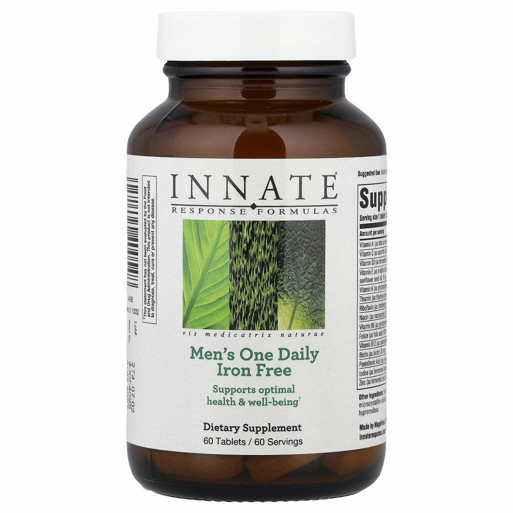 Innate Response Formulas, Men's One Daily, без железа, 60 таблеток