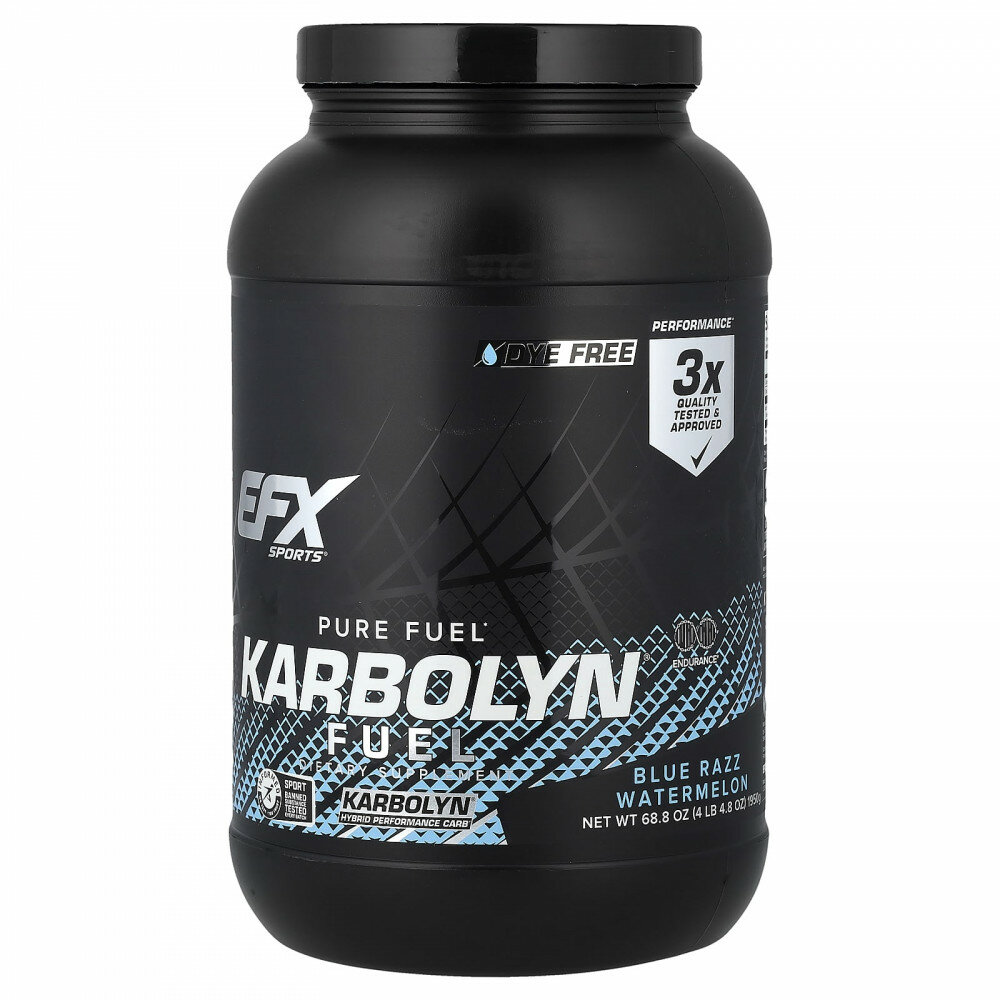 EFX Sports, Pure Fuel, Karbolyn Fuel®, арбуз с голубой краской, 1950 г (4 фунта 4,8 унции)