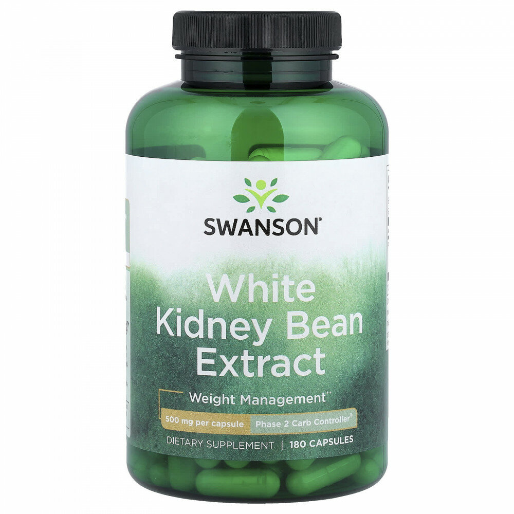 Swanson, экстракт белой фасоли, 180 капсул (500 мг в 1 капсуле)