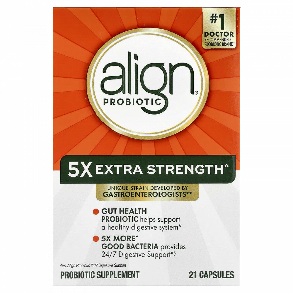 Align Probiotics, пробиотик, 21 капсула (50 мг в 1 капсуле)