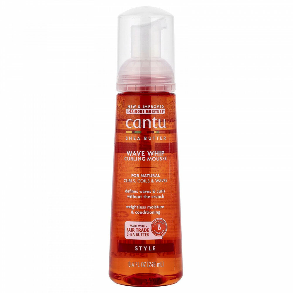 Cantu, Масло ши, мусс для завивки волос Wave Whip, 248 мл (8,4 жидк. унц.)