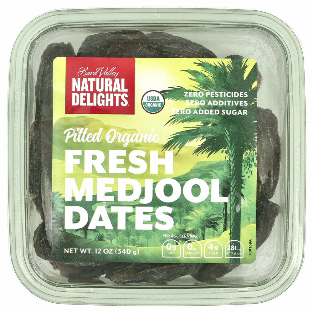 Natural Delights, Органические свежие финики со средним вкусом без косточек, 340 г (12 унций)