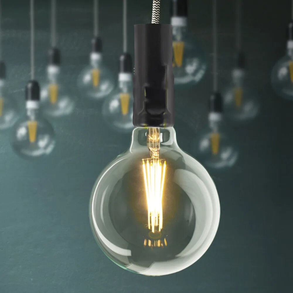 Чехлы для цоколей ламп е14 из износостойкого металла, черные, 4 шт для люстр