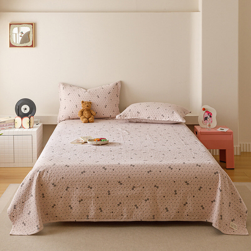 Комплект постельного белья в корейском минималистском стиле, состоящий из трех предметов, изготовлен из 100% хлопковой четырехслойной марли, ткань мягкая и нежная, подходит для машинной стирки, Xiaohongshu.