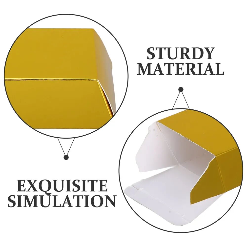 Золотая бумажная коробка для конфет в виде слитка, складная, 24 шт для хранения сладостей