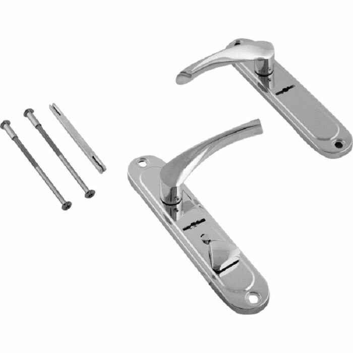 Ручки на планке avers hp-42.0123-s-c-cr-r (правый) к замку эльбор 1.06.41 и Border 77411 ЗВ 9-6