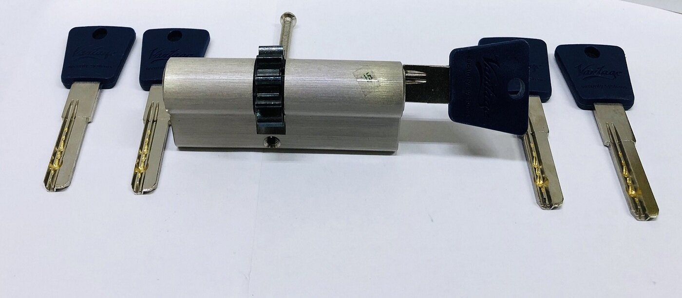 Цилиндровый механизм с шестеренкой "Шестеренка" (10 зубьев) под замки МультиЛок (Mul-T-Lock) Герда (Gerda) Vantage P 80 мм 35x45 перфорированный ключ-ключ