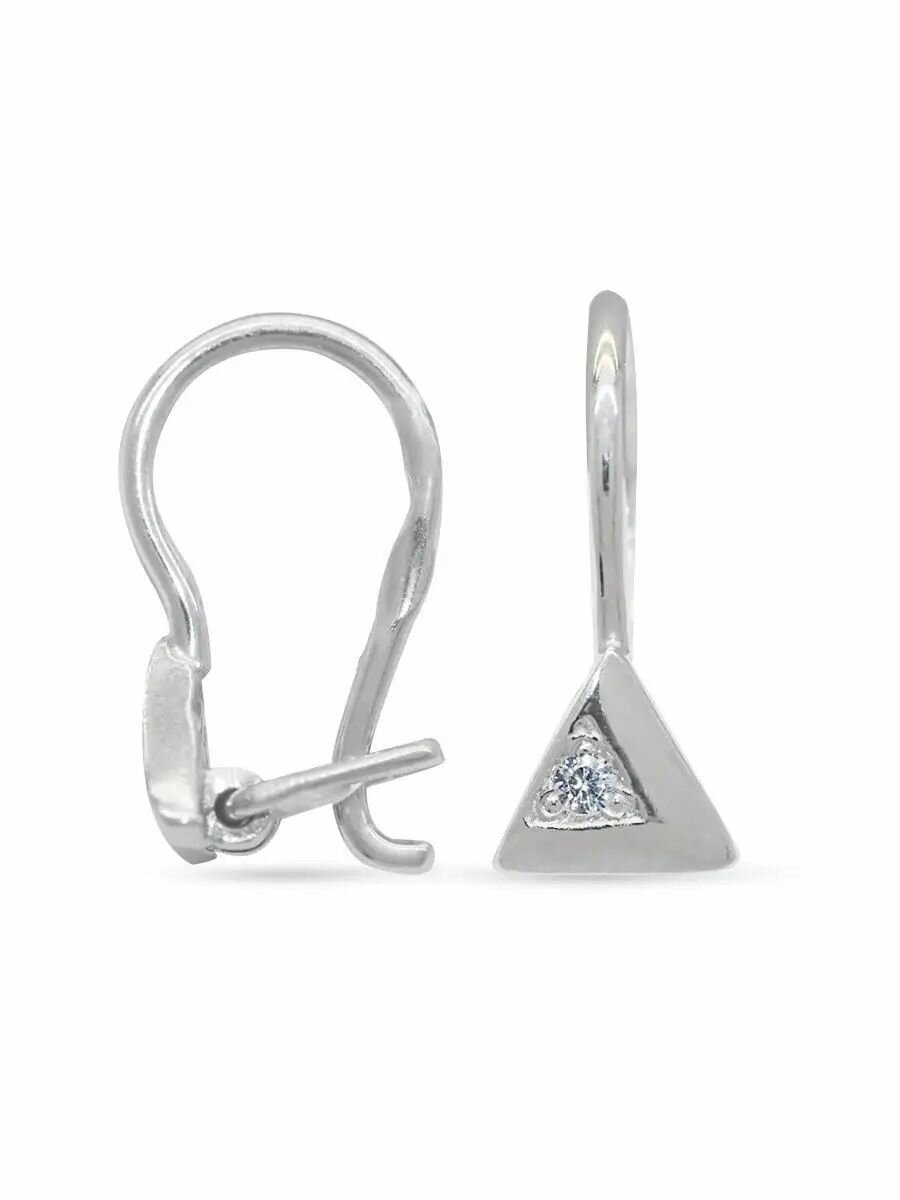 Серьги, серебро, 925 проба, циркон