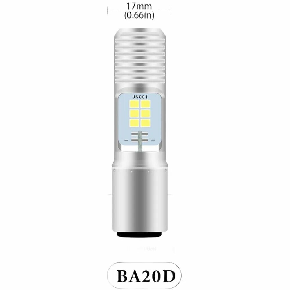 Светодиодная фара для мотоцикла высокой яркости, 12 В, H4, BA20D, P15D, лампа 2835, водонепроницаемая