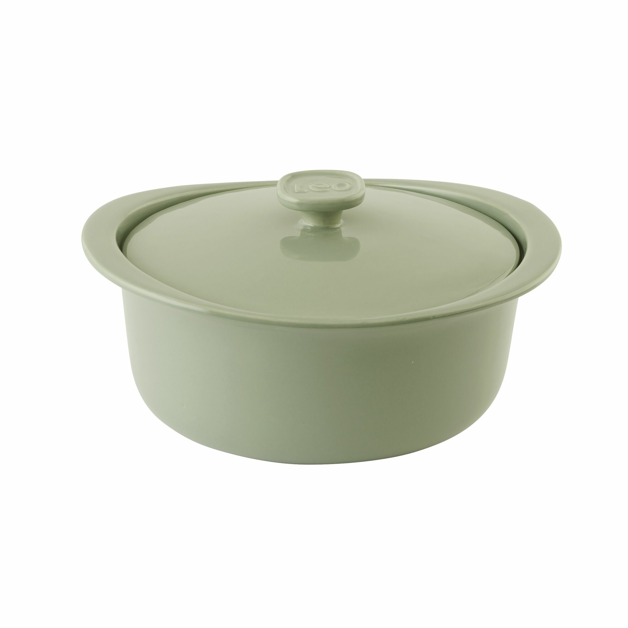 Кастрюля для запекания керамическая BergHOFF Leo Balance Desert Sage (SA), с крышкой, круглая, объем 4,5л, диаметр 27,3, светло-зеленая