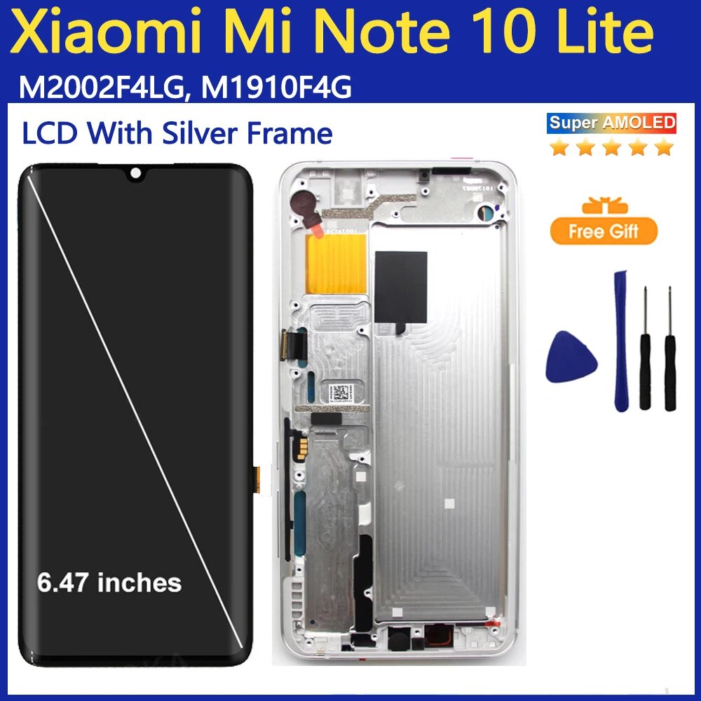 Дисплей Xiaomi Mi Note 10 Lite 6.47" Super AMOLED Silver Frame