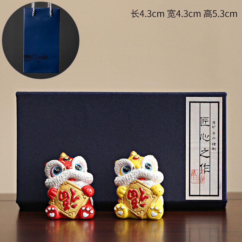 Модный китайский каменный лев для танца льва, креативное украшение, высококачественное декоративное изделие для чайного столика, подарок на день рождения.