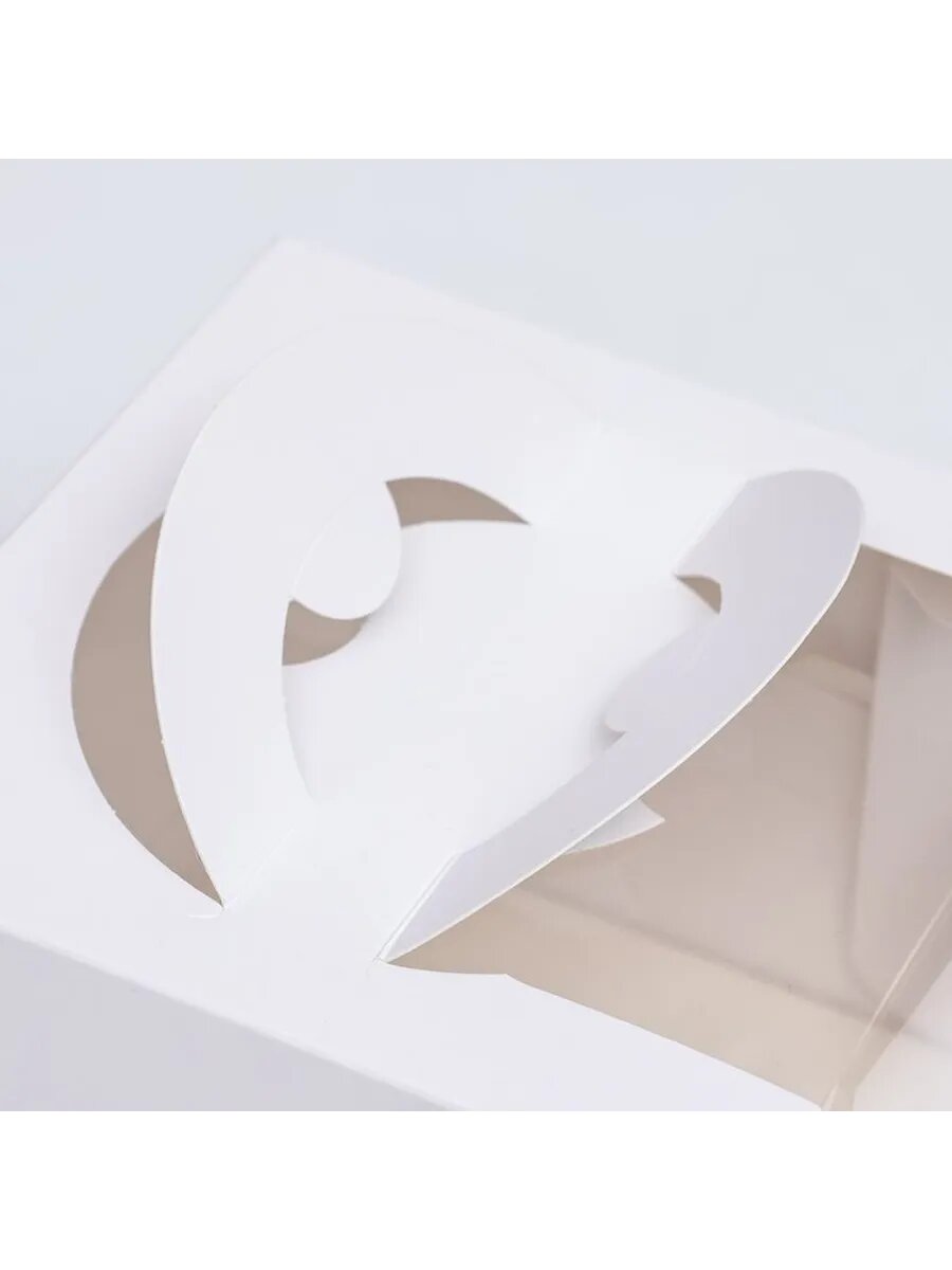 Стильная белая коробка для бенто-торта 16x16x12.5 см